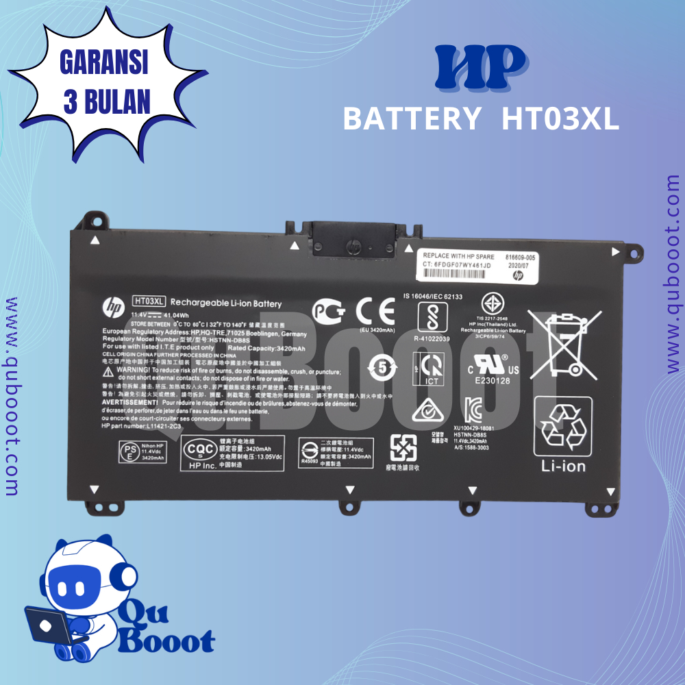 Jual Baterai Laptop Original HP 240 245 250 255 G7 340 348 G5 HT03XL ...