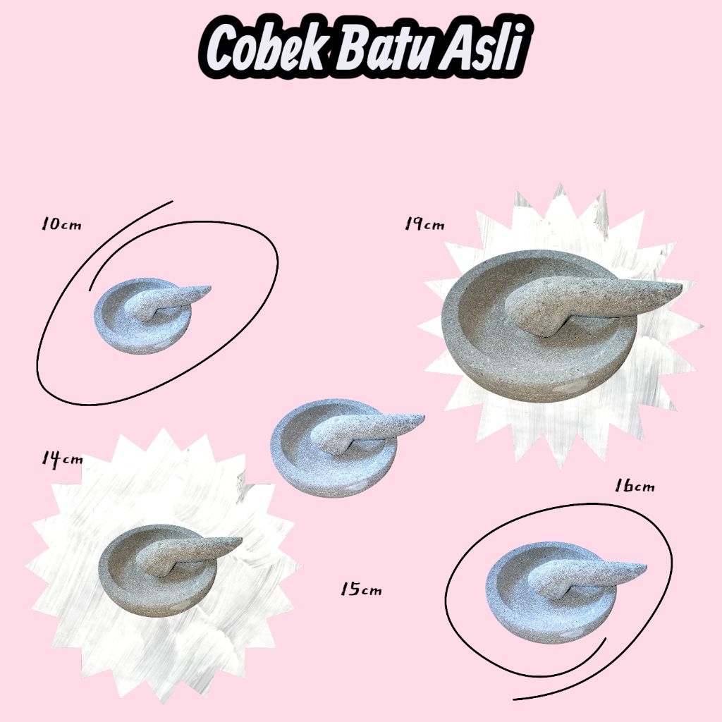 Jual Cobek Bubut Bahan Batu Alam Asli Gunung Motif Bulat Tebal Tahan ...