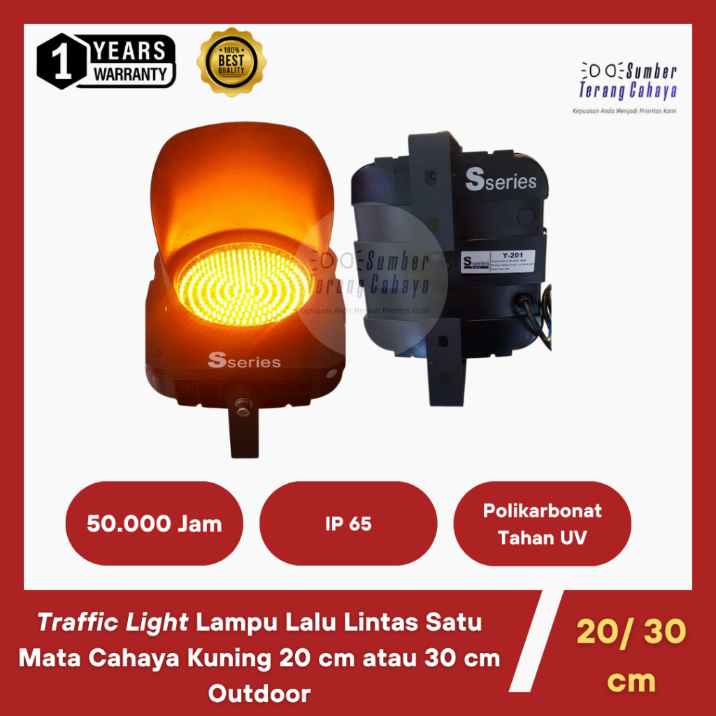 Jual Traffic Light Lampu Rambu Lalu Lintas Satu Mata Cahaya Kuning 20 ...