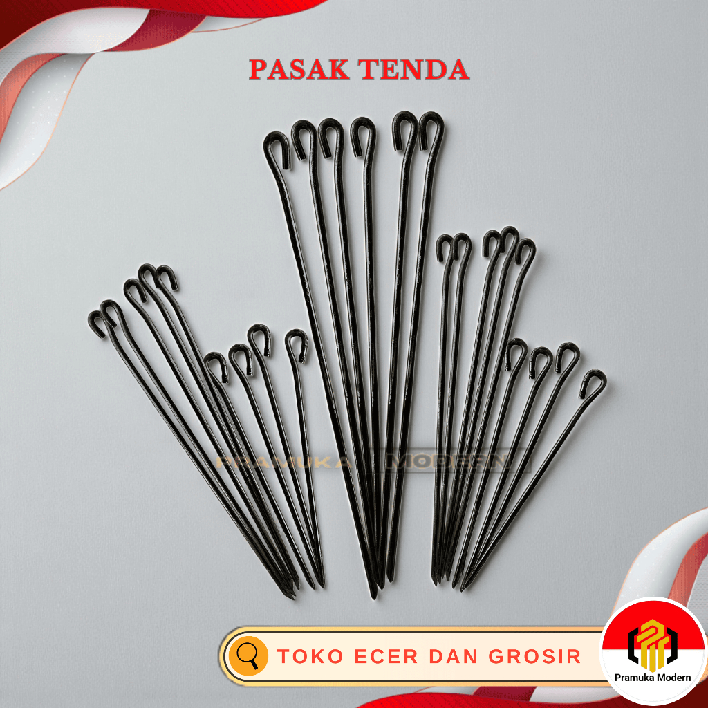 Jual Pasak tenda pramuka 20cm 30cm 40cm patok tenda besi sudah di cat ...
