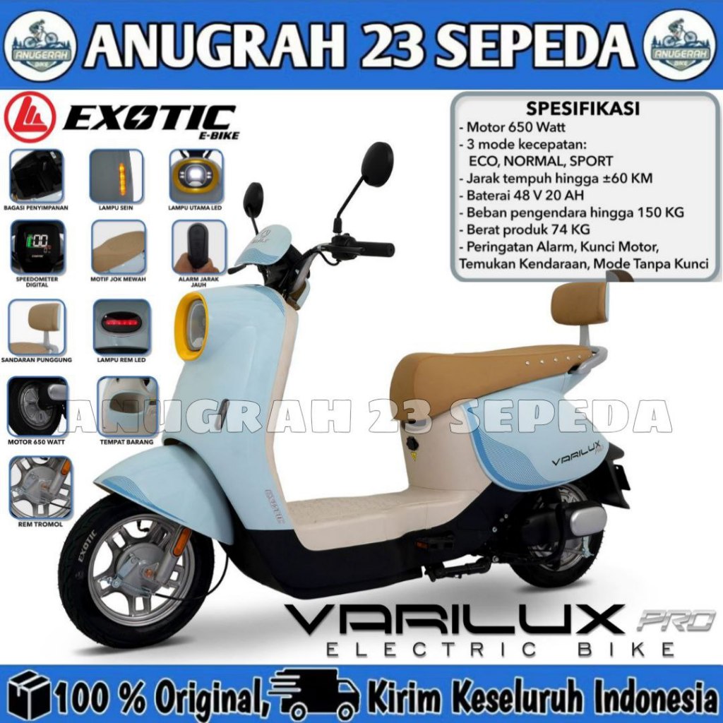 Jual Sepeda Listrik Exotic VARILUX PRO TERBARU 650 Watt E-Bike | Shopee ...