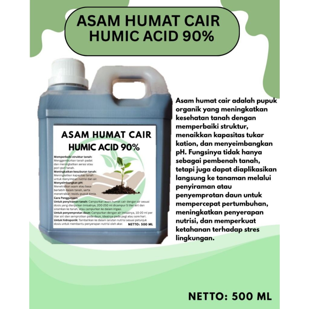Jual ASAM HUMAT CAIR. HUMIC ACID 90% pupuk tanaman organik penyubur ...