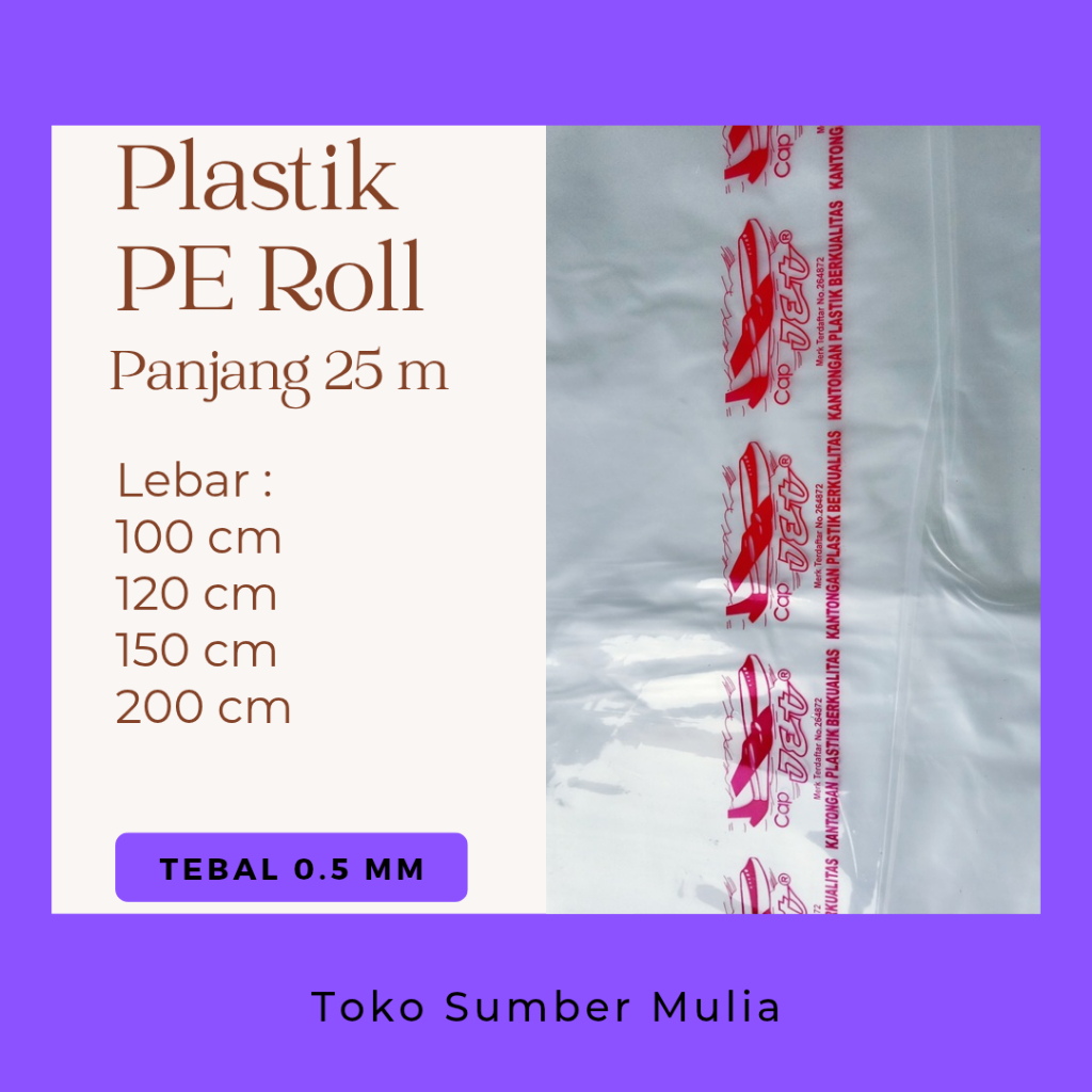 Jual Plastik PE Roll Cap Jet Tebal 0.5 mm Lebar 100-200 cm Panjang 25 m ...