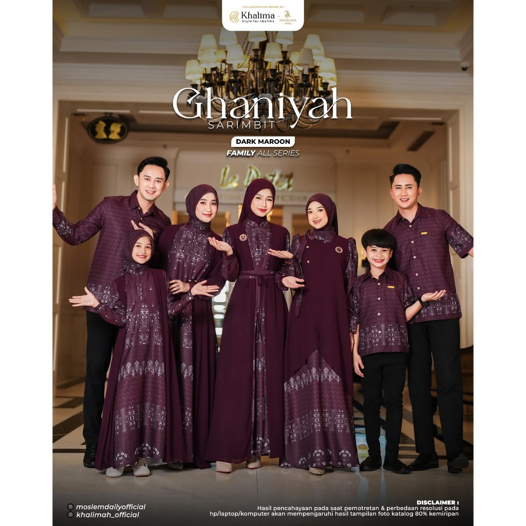 Jual OPEN PO Sarimbit Ghaniyah Maroon by Moslem Daily Sarimbit Keluarga ...