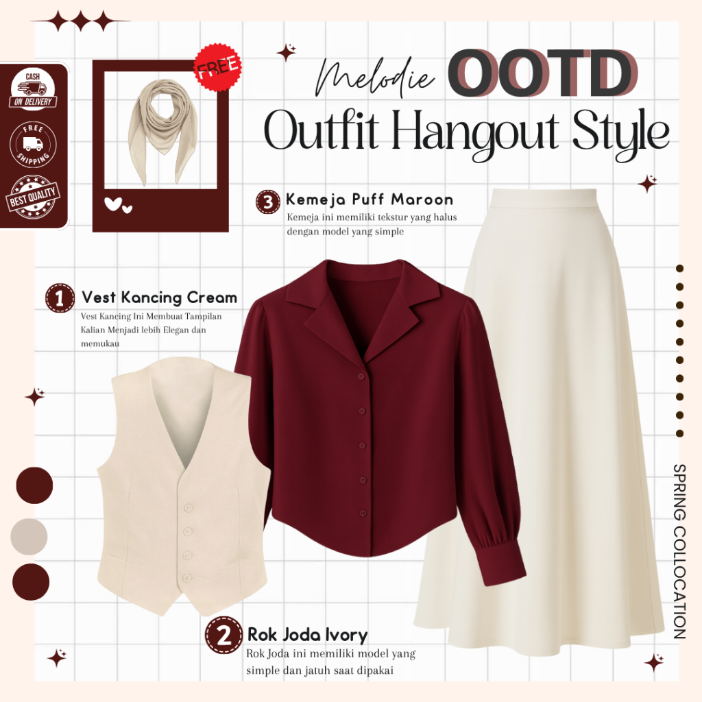 Jual Linear One Set Outfit Yearbook American School ( Vest + Kemeja ...