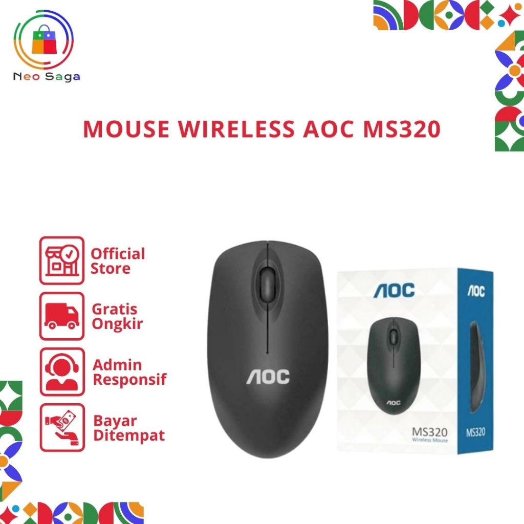 Jual MS320 Mouse Wireless AOC MS320 Wireless Mouse 2.4GHz USB Receiver ...
