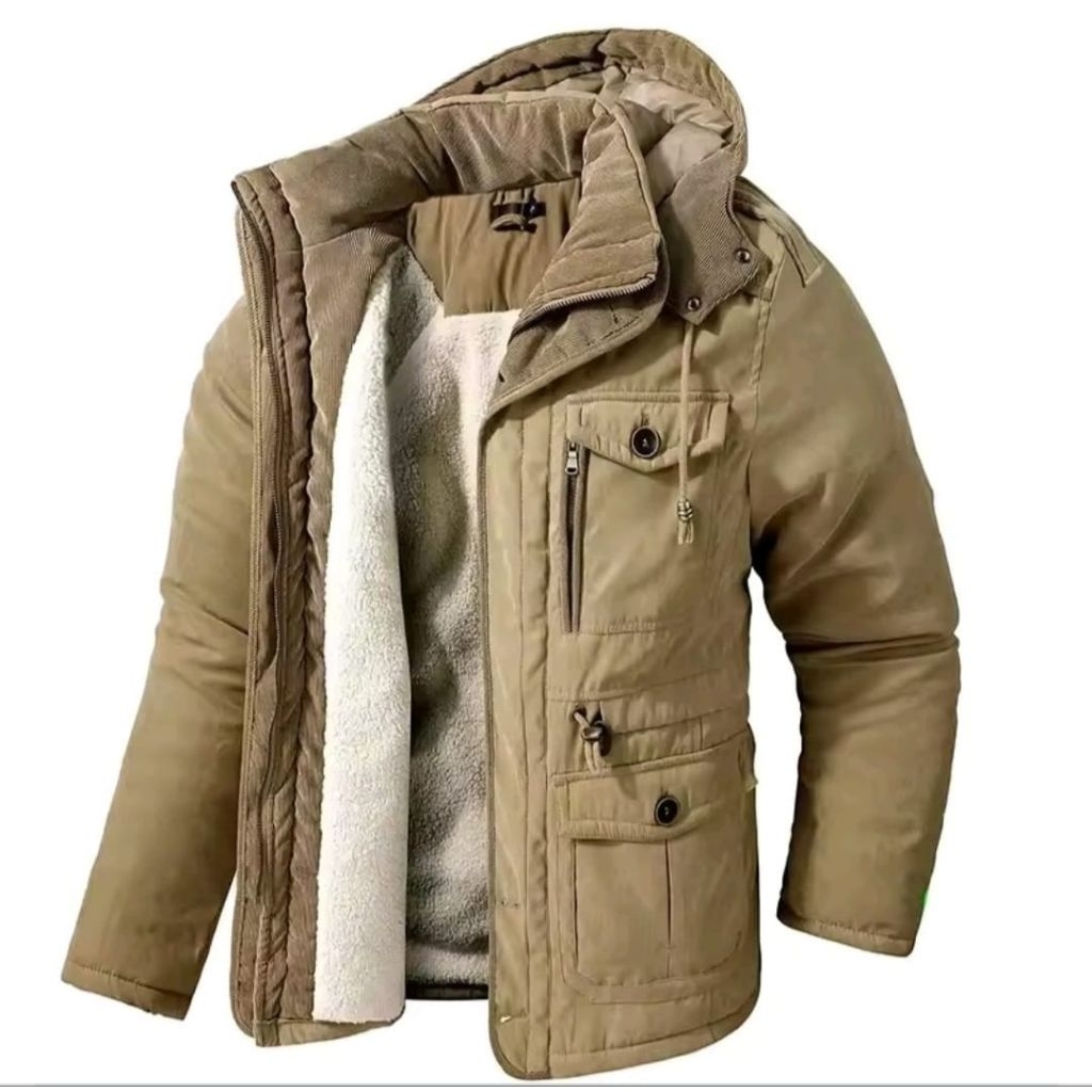 Jual Jaket Parka Hoodie Unisex Daleman Bulu Sherpa Korea Tebal Hangat ...