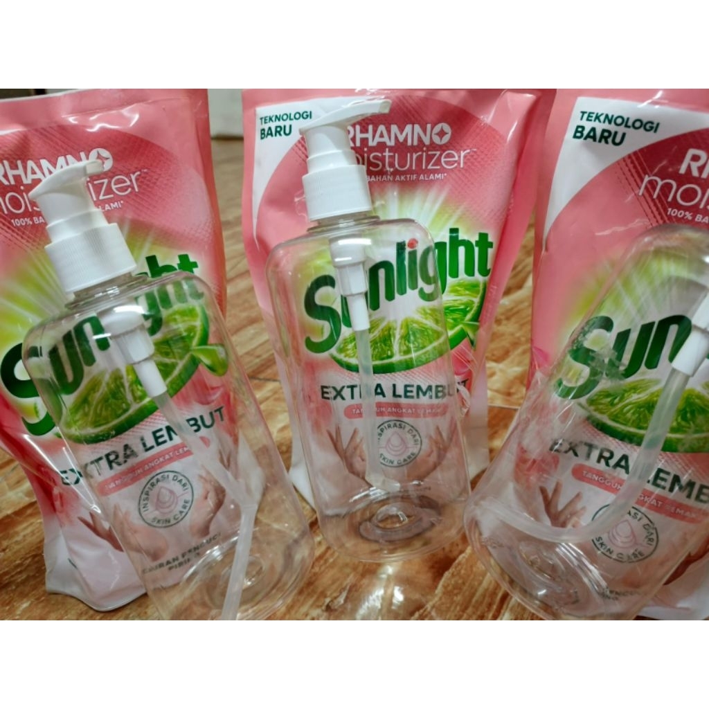 Jual Sunlight Extra lembut New 600ml.free botol 500ml lembut ditangan ...