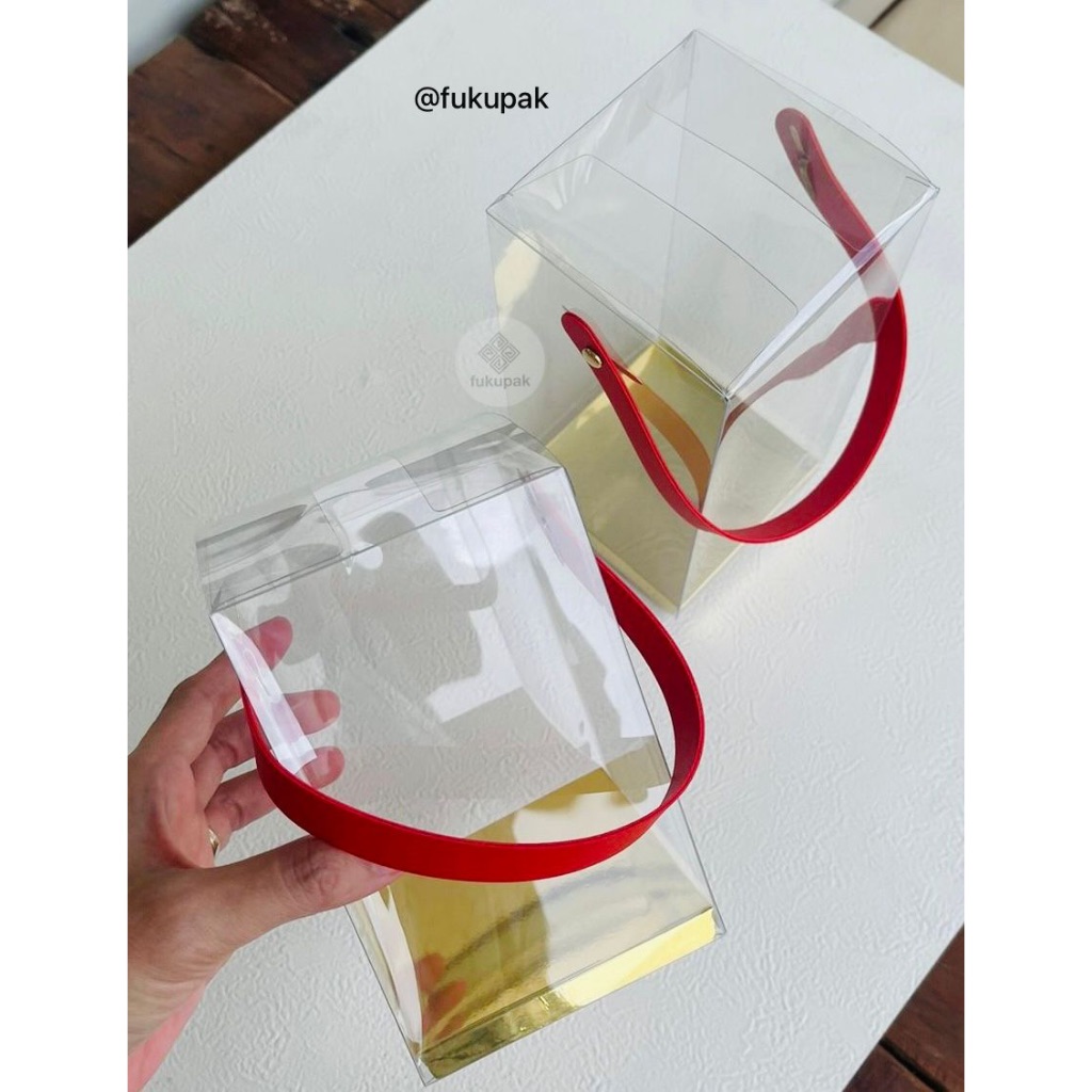 Jual (20 pcs) Box Mika Tali Kulit untuk 1 toples, kotak mika kue ...