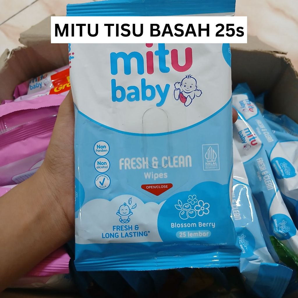Jual MITU BABY WET TISSUE BASAH FRESH & CLEAN WIPES BESAR 24 LEMBAR ...