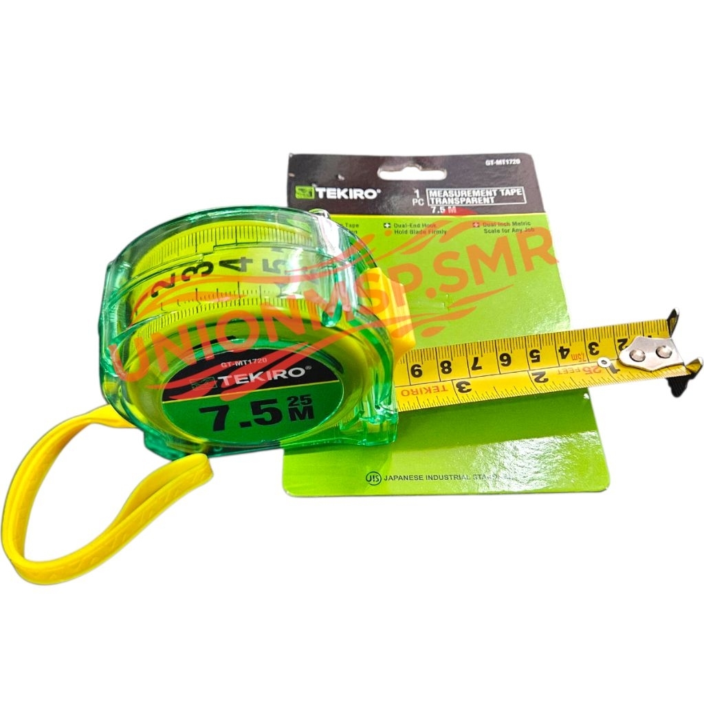 Jual TEKIRO Meteran Transparan 3M 5M 7.5M 10M Measuring Tape Transparent Green Alat Ukur ...