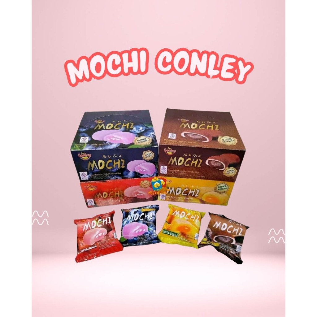 Jual Conley Mochi jepang aneka rasa , cokelat , strawberry, blueberry ...