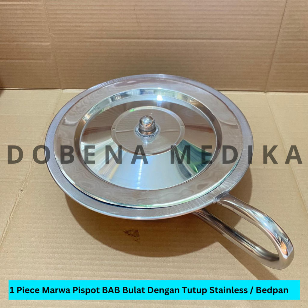 Jual Pispot Medis BAB Stainless Dengan Tutup Bulat / Bedpan Round With ...