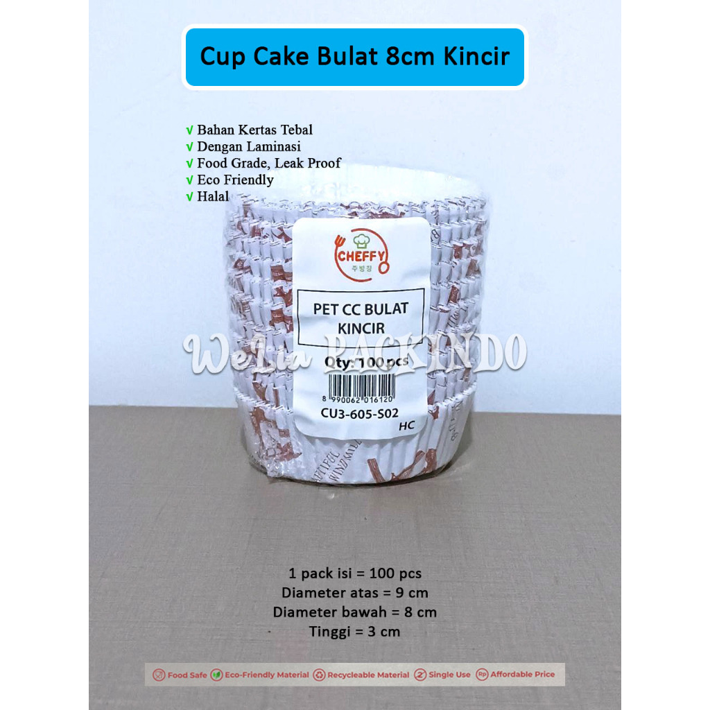Jual [100PCS] Cup Cake Bulat 8cm Banyak Motif / Alas Roti Bulat Motif ...