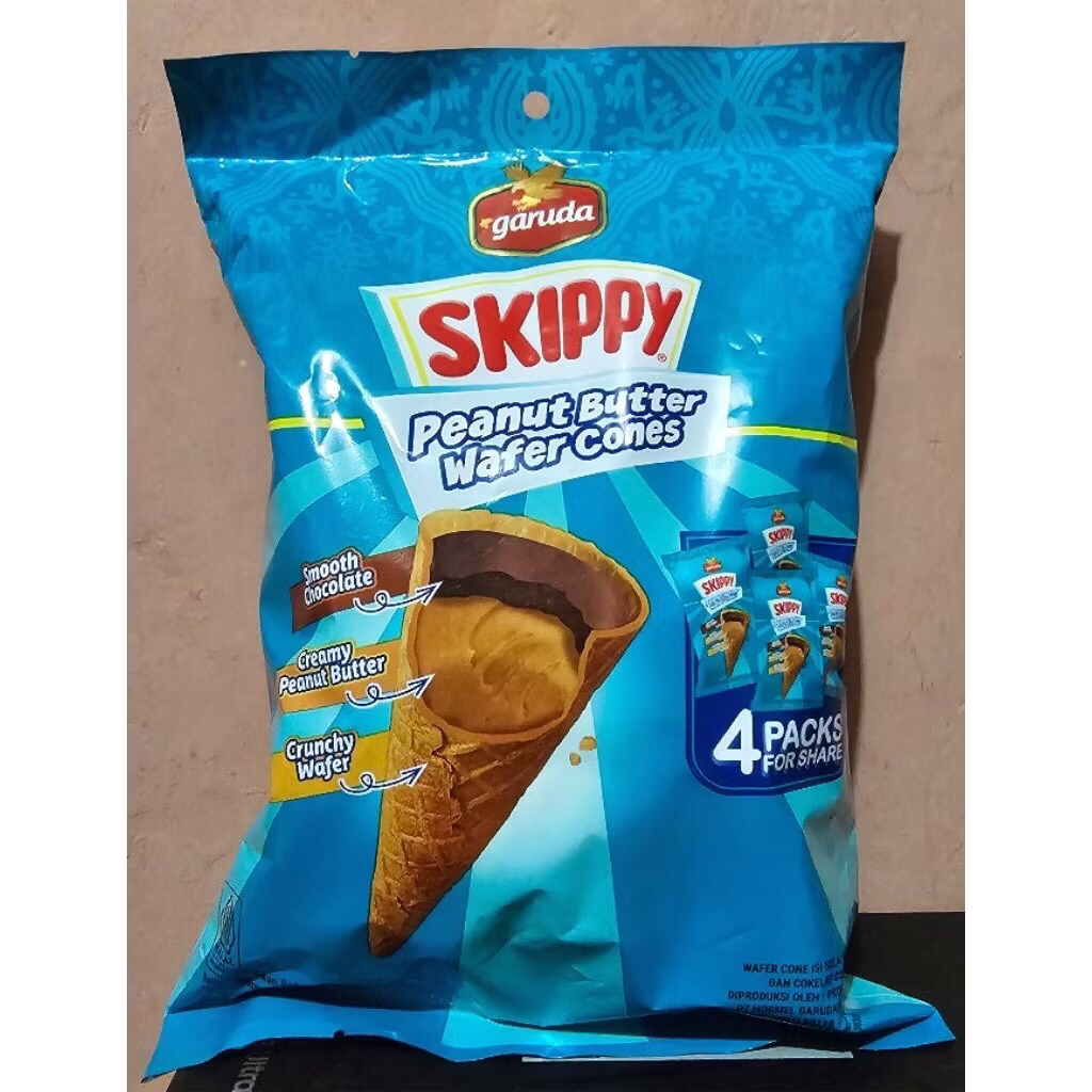 Jual Garuda Skippy Wafer Cones Isi Selai Kacang Kemasan 44 g | Shopee ...