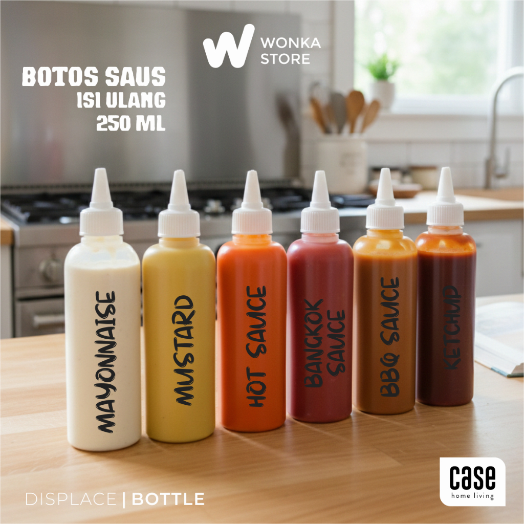 Jual BOTOL SAUS Dapur Aesthetic Tempat Sauce Bottle Kecap Mayonnaise ...