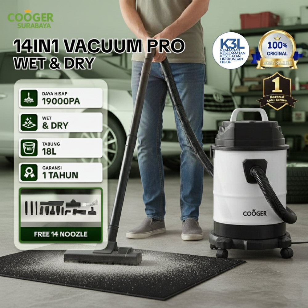 Jual COOGER SURABAYA 14in1 Vacuum Cleaner Wet and Dry Pro 18L 19000 PA ...