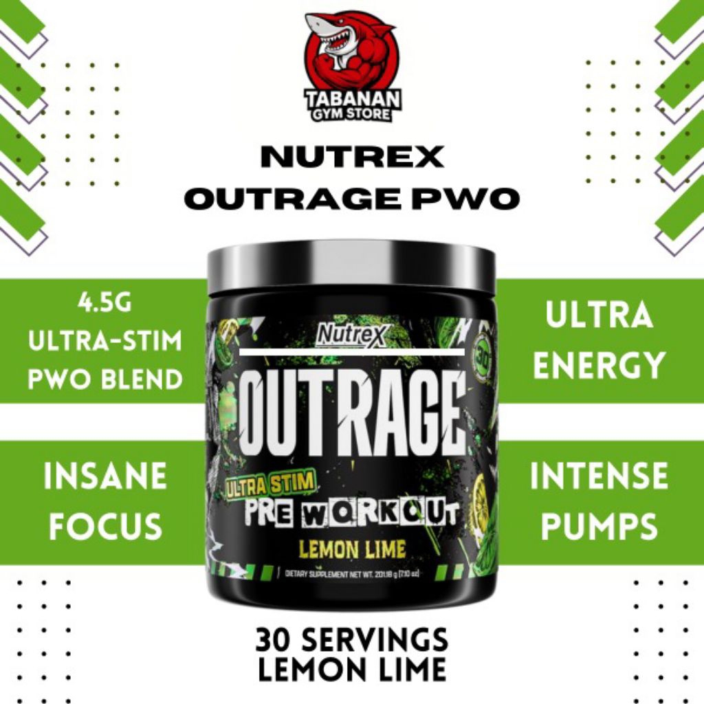 Jual (PROMO!) Nutrex USA OUTRAGE Pre Workout - 30 Servings PWO Impor ...