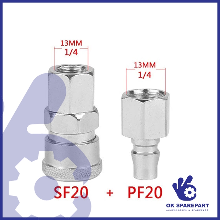 Jual Quick Coupler 20 SF dan 20 PF Untuk Kompresor Angin Atau Peralatan ...