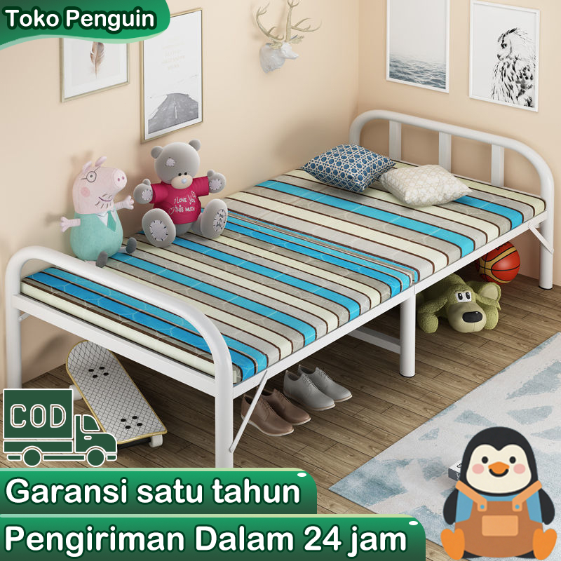 Jual Tempat Tidur Lipat Ranjang Besi Kasur Single Bed Ranjang Tidur ...