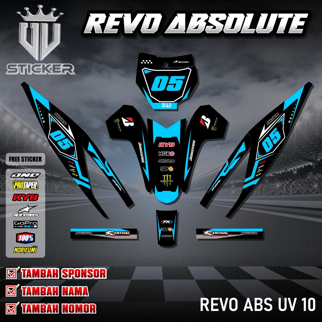 Jual (COD) TERBARU Sticker Striping RBT/GTX REVO ABSOLUTE 110 MOTOR RBT ...