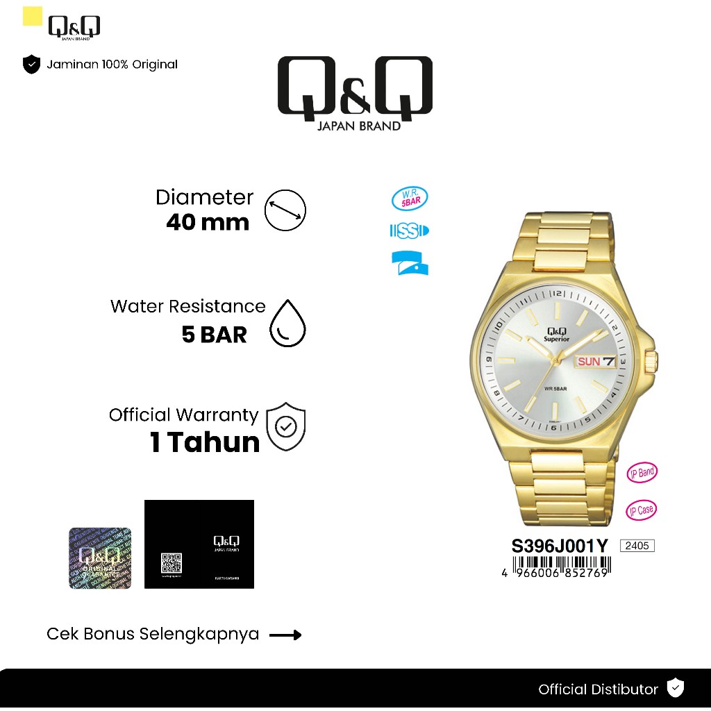 Jual Q&Q QnQ QQ Original Jam Tangan Pria Rantai Analog Stainless Steel ...