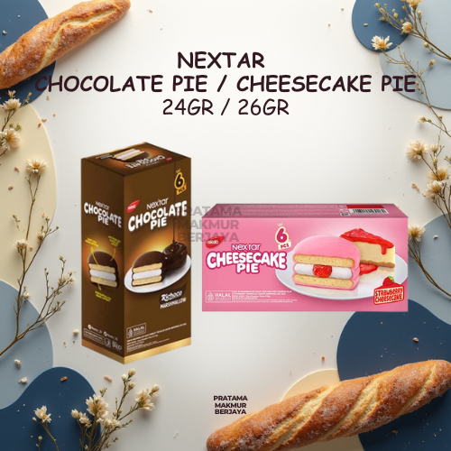 Jual NEXTAR CHOCOLATE PIE / CHEESECAKE PIE ISI 6PCS KEMASAN 24GR-26GR ...