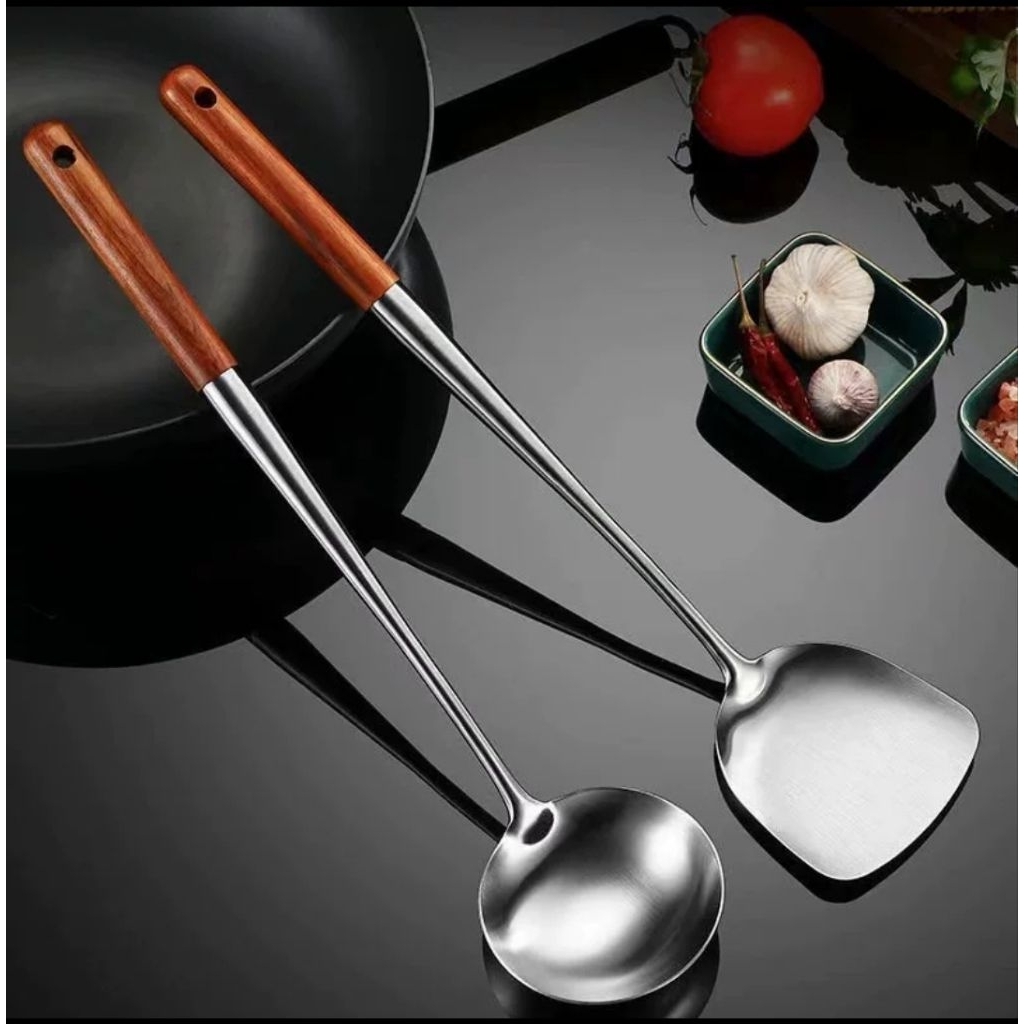 Jual Sutil Besi Spatula Turner Pembalik Gorengan Centong Sayur Gagang ...