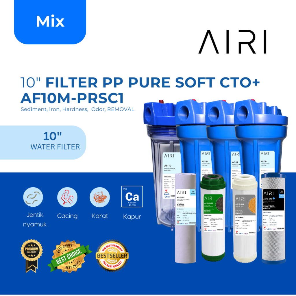 Jual AIRI Paket Filter air sumur | Tanah | PDAM | PAM 10 inch kombinasi ...