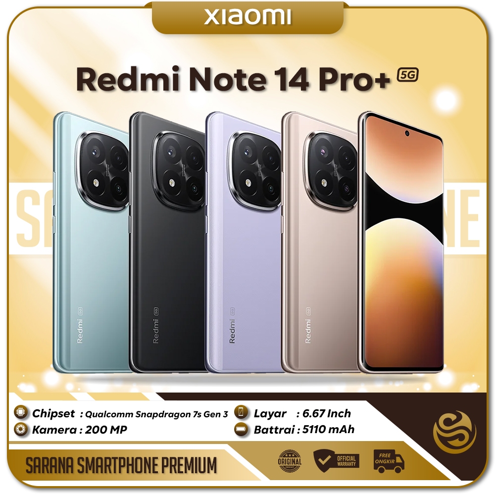 Jual Xiaomi Redmi Note 14 Pro+ 5G Qualcomm Snapdragon 7s Gen 3 200 MP ...