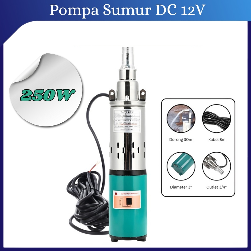 Jual Pompa Air Celup DC 12V Submersible Pump DC 30 Meter Pompa Air ...