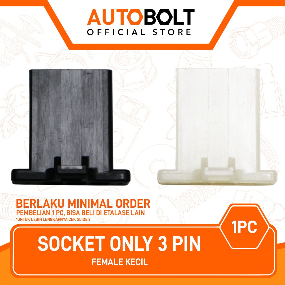 Jual Socket Only Female 3 Pin Kecil Mini 110 Hanya Soket Konektor ...