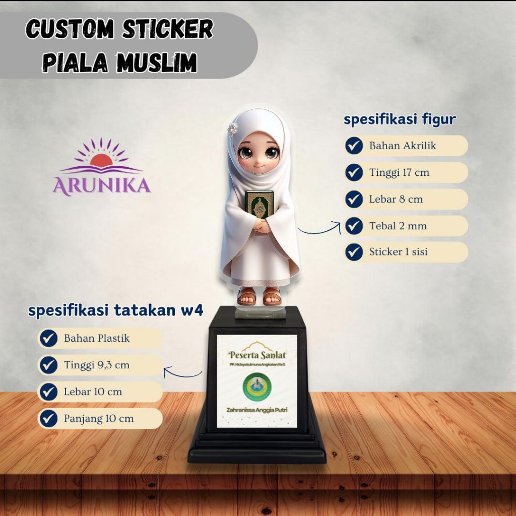 Jual CUSTOM STICKER PIALA DITATAKAN PRAMUKA-MUSLIM-WISUDA HARGA ...