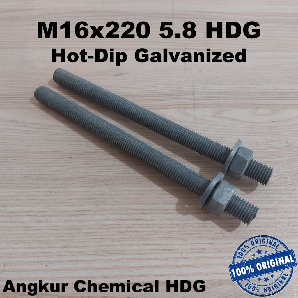 Jual Angkur M16x220 5.8 HDG Hot-Dip Galvanizied | Angkur Chemical ...
