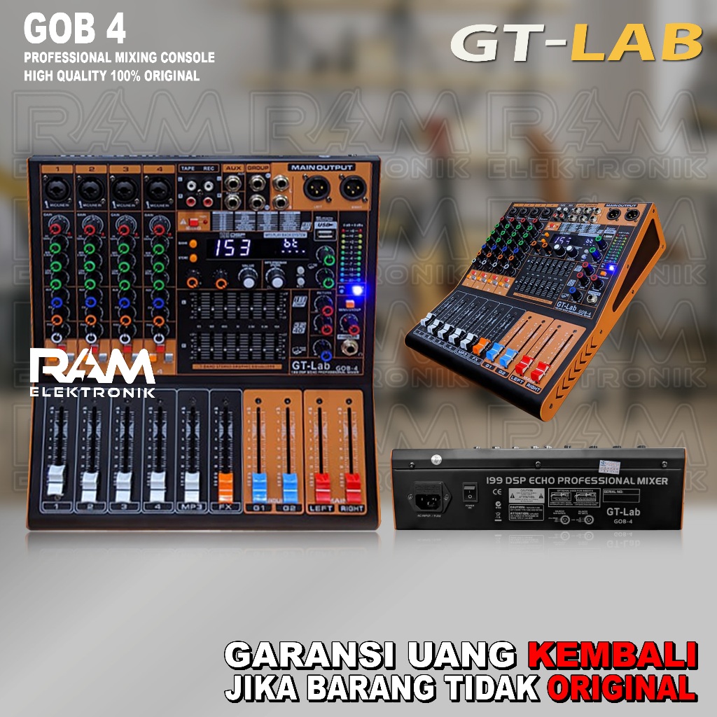 Jual Mixer 4 Channel GT LAB GOB4 | GOB 4 USB Bluetooth Double Equalizer ...