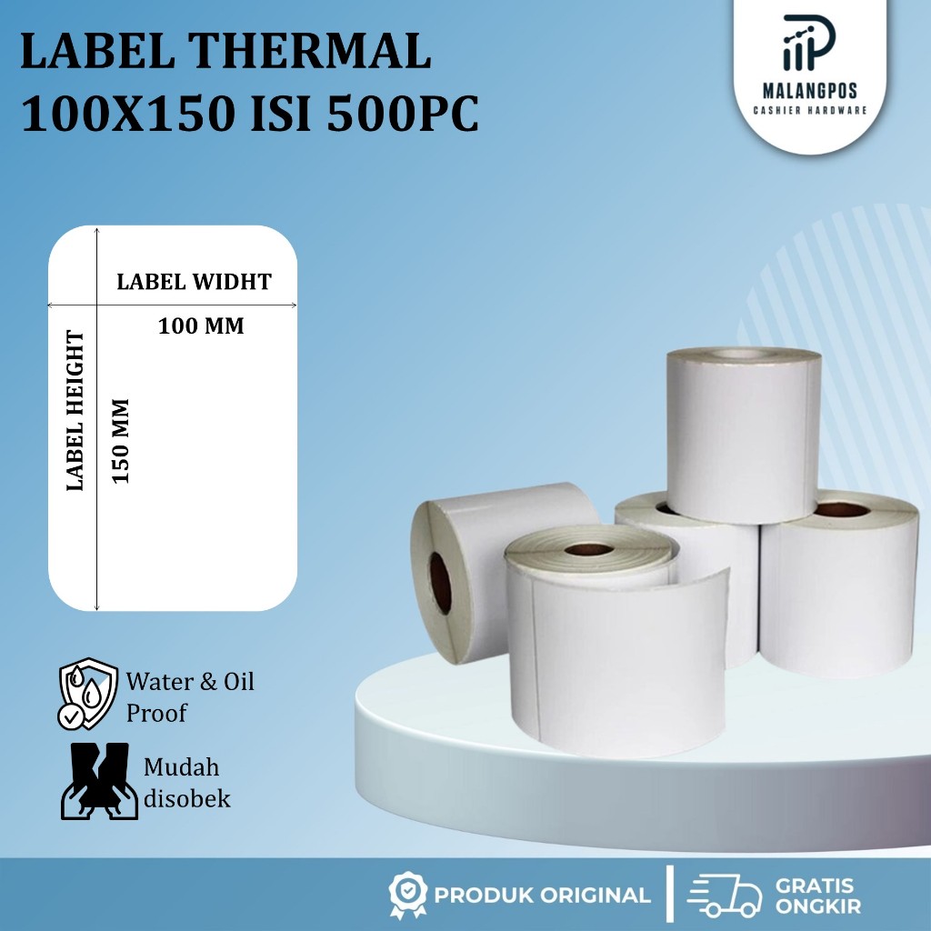 Jual Label Thermal 100x150 isi 500 Kertas Sticker Resi A6 Label Stiker ...