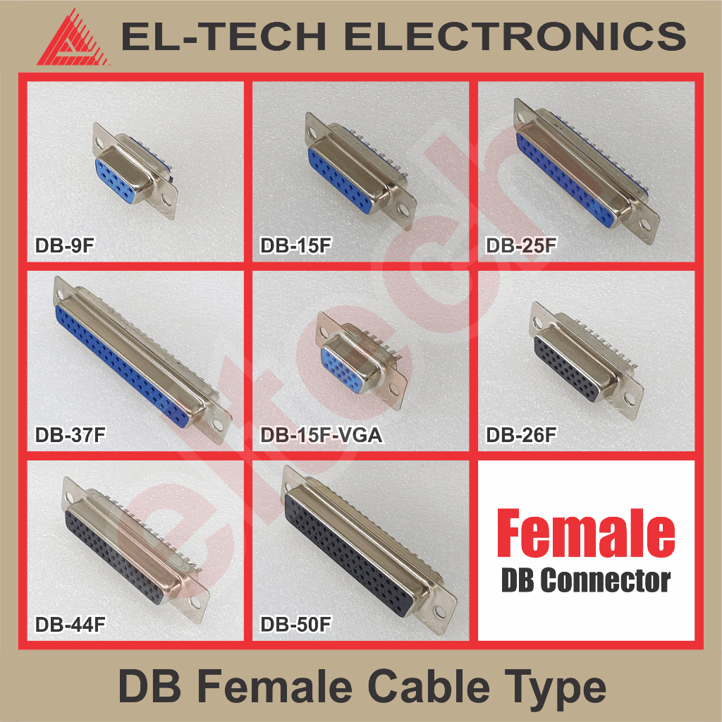 Jual DB DSUB Cable & Cover Connector D SUB DB9 DB15 DB25 DB26 DB37 DB44 ...