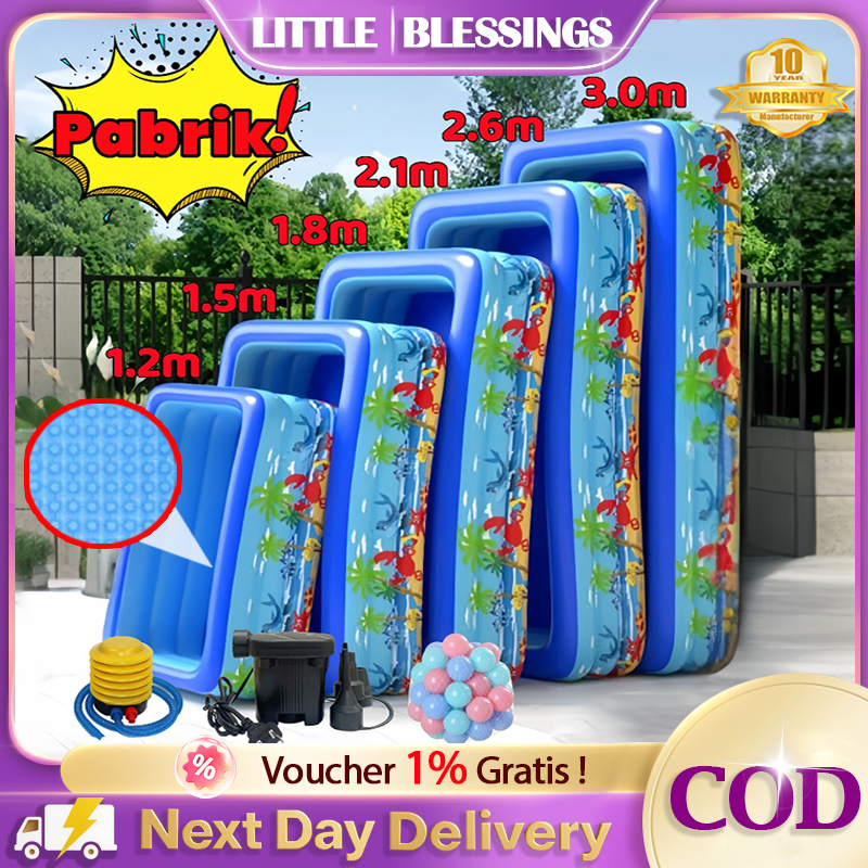 Jual Kolam Renang Anak Jumbo 3M Besar Material Karet Lapis 4 Tebal Ring ...