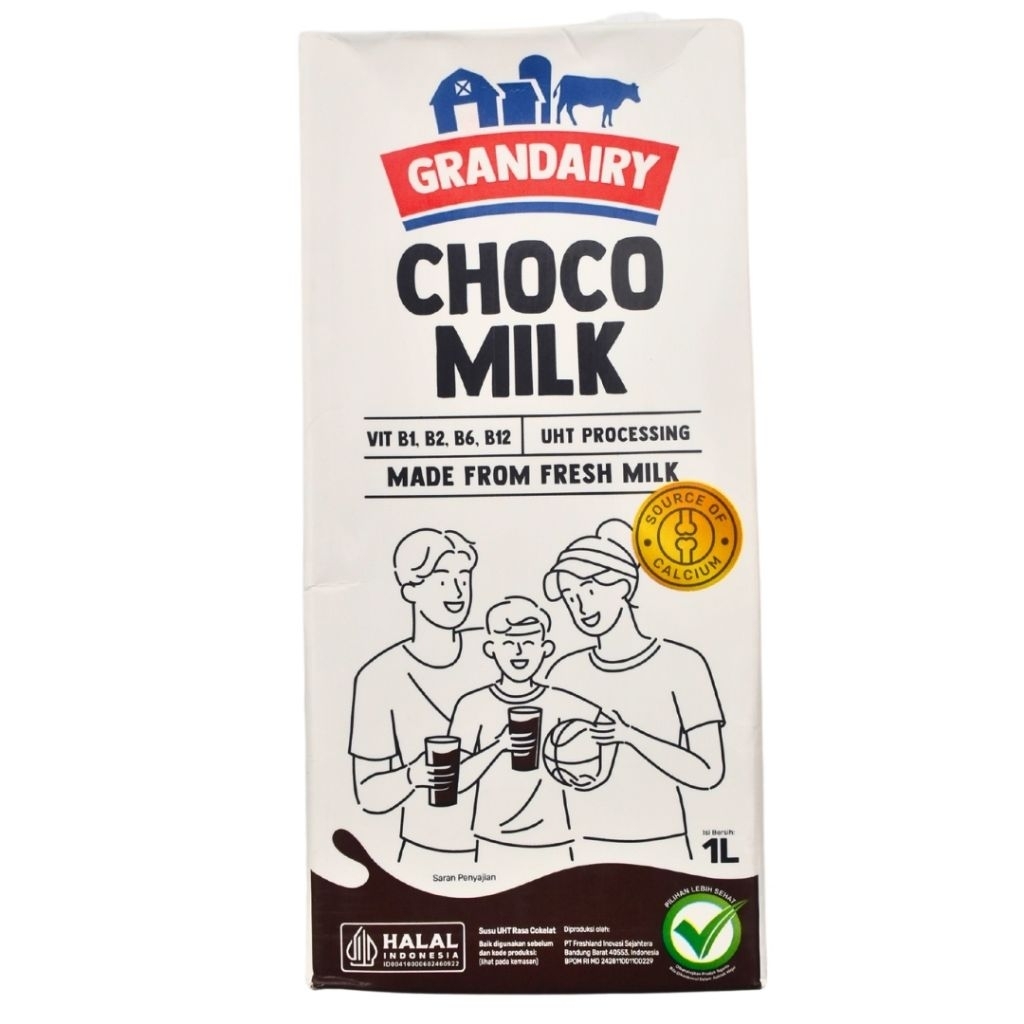 Jual Grandairy Grand Dairy Susu UHT Cokelat 1 Liter | Shopee Indonesia