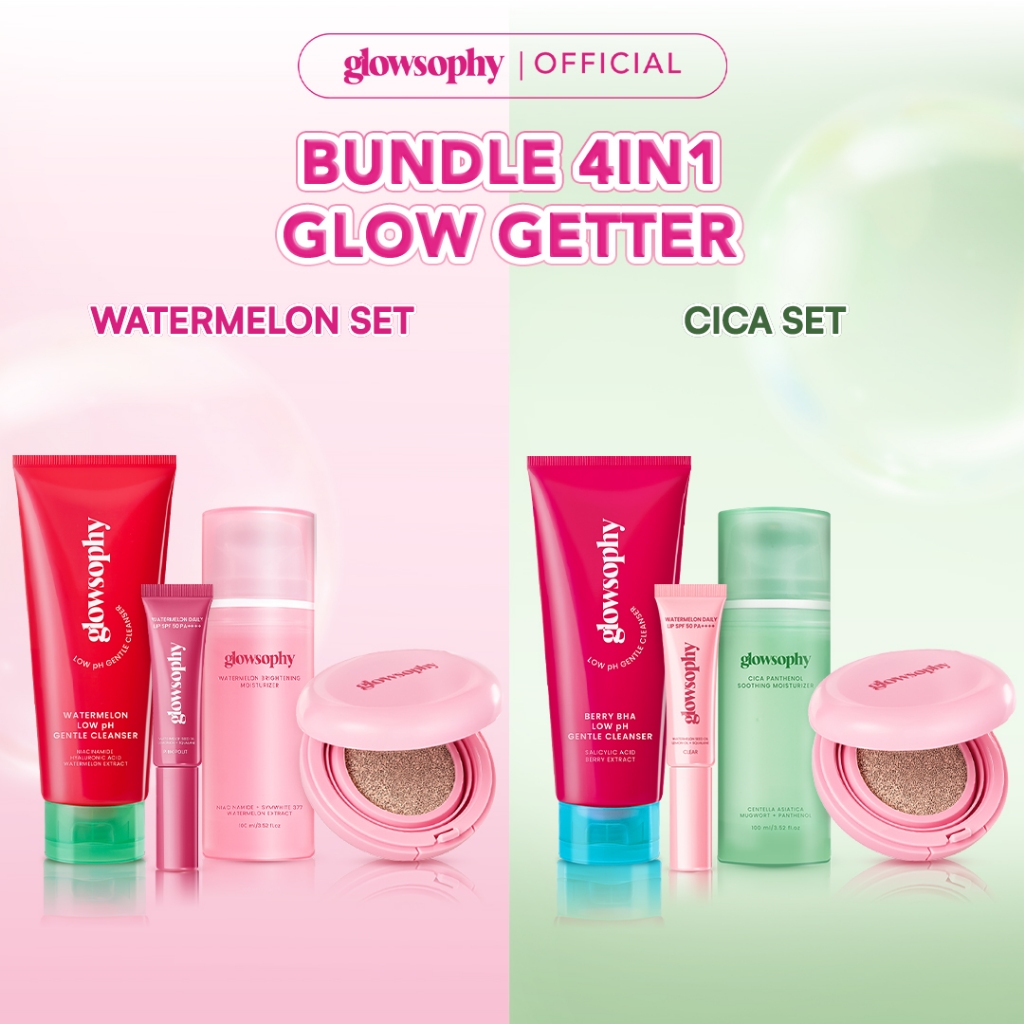 Jual Glowsophy Bundle 4in1 Glow Getter Set Moisturizer 100ml + Cushion ...