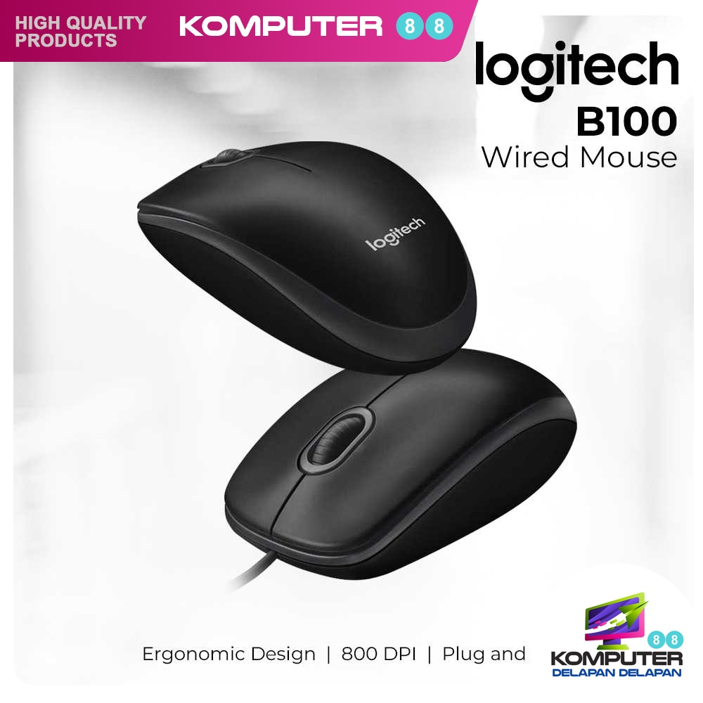 Jual USB Mouse Logitech B100 ORIGINAL 100% BARU | Shopee Indonesia