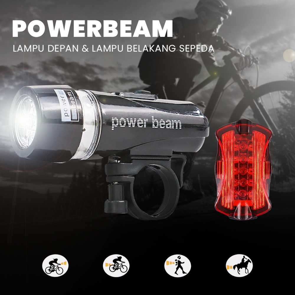 Jual Lampu Sepeda Depan Belakang 5 LED Waterproof 2 Mode - Powerbeam HB ...
