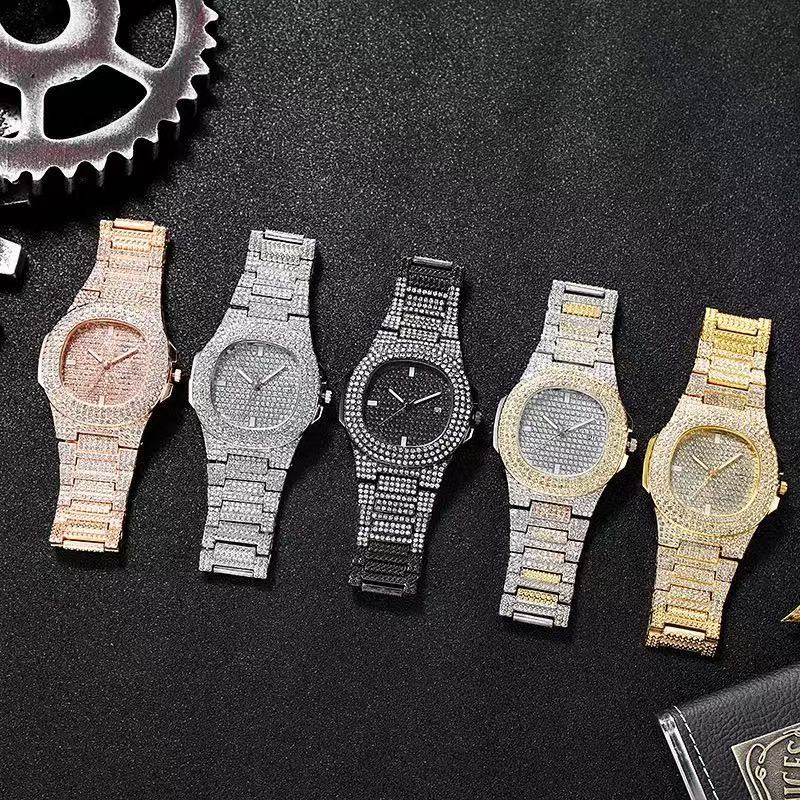 Jual Jam Tangan Pria / Wanita Fashion Glamour Diamond Tanggal Aktif ...