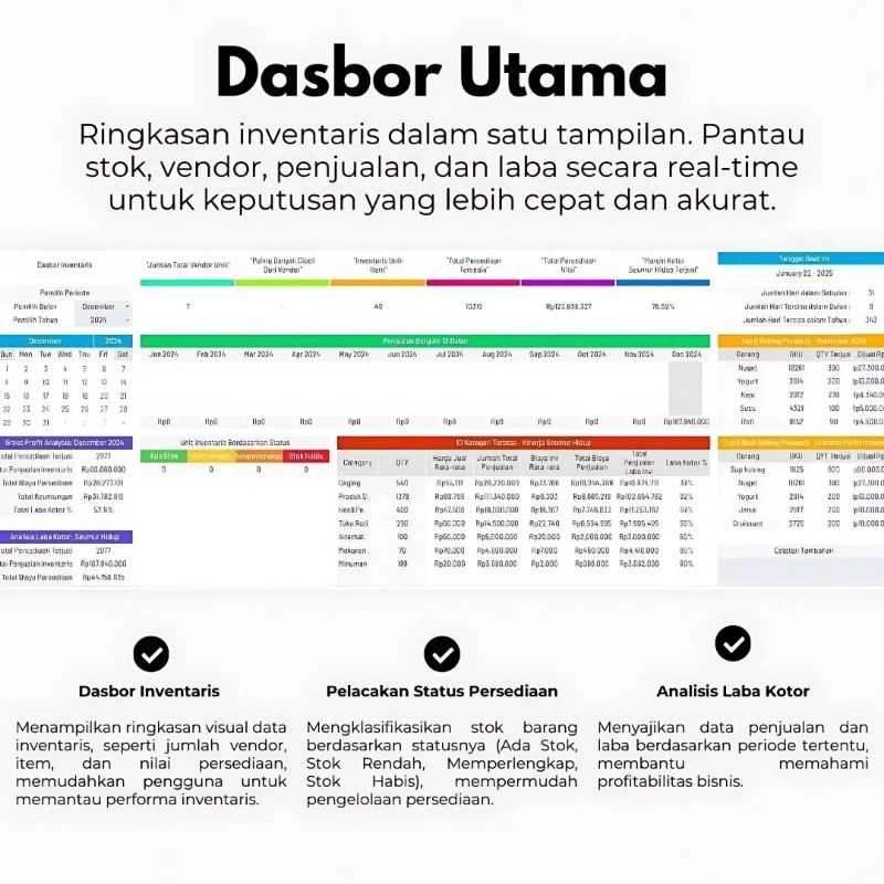 Jual Inventory Tracker – Template Lengkap untuk Kelola Stok Barang, Lacak Penjualan, & Analisis ...