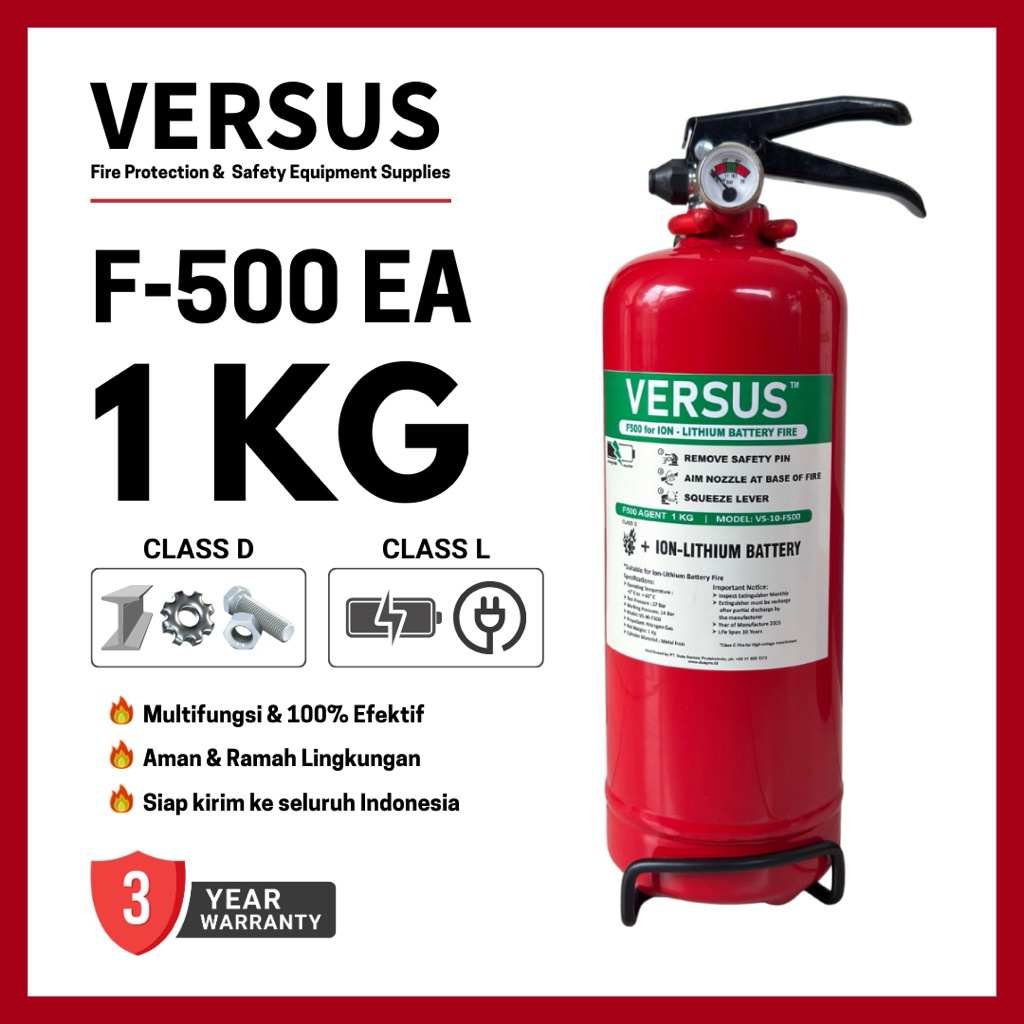 Jual APAR 1 KG | F500 VERSUS Portable Fire Extinguisher Lithium | F-500 ...