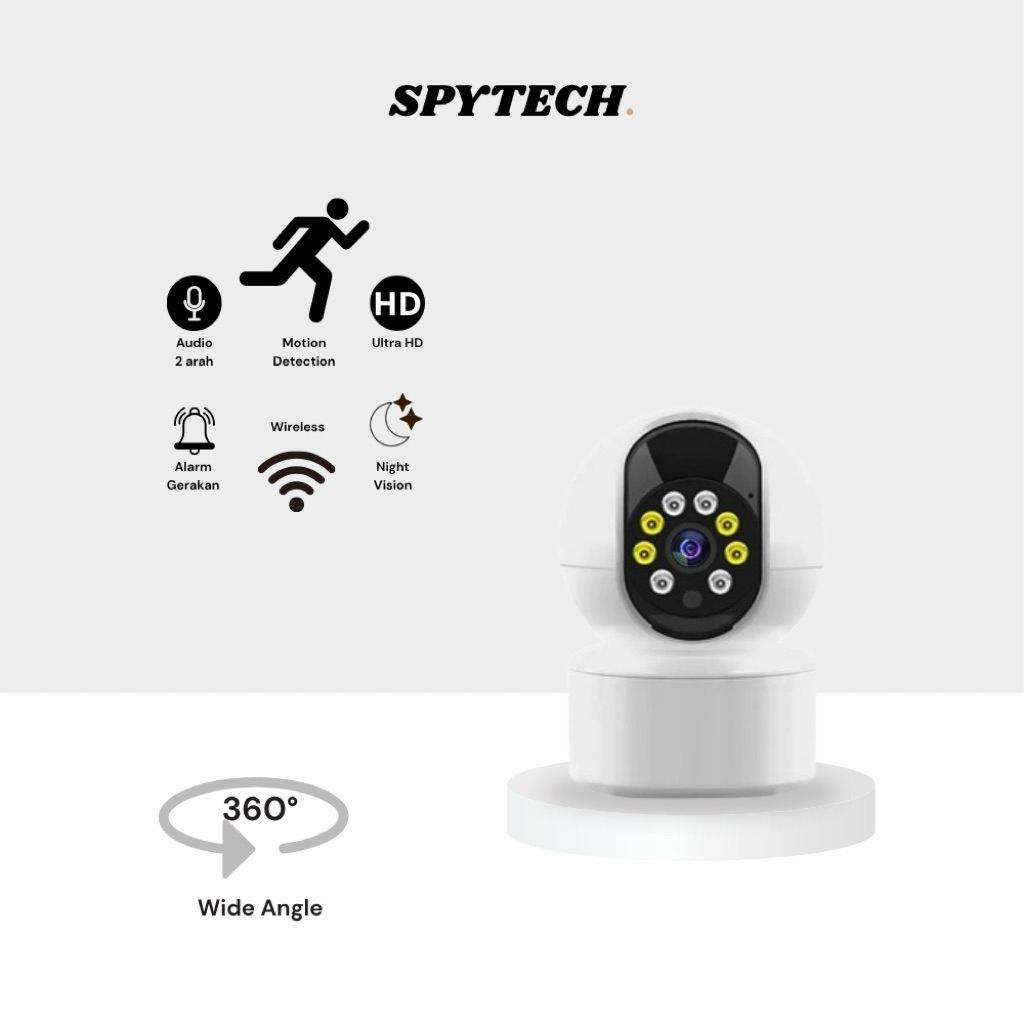 Jual Spytech CCTV Kamera 2K WiFi Jarak Jauh 360° PTZ AI Deteksi Manusia ...