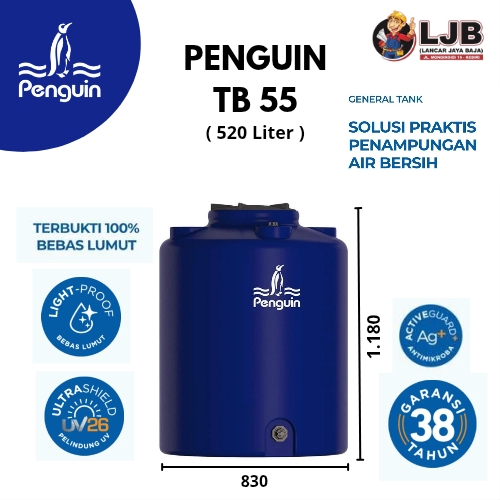 Jual TANDON/TOREN AIR PENGUIN TB 55 (520 LITER) 3 ROTA BIRU | Shopee ...
