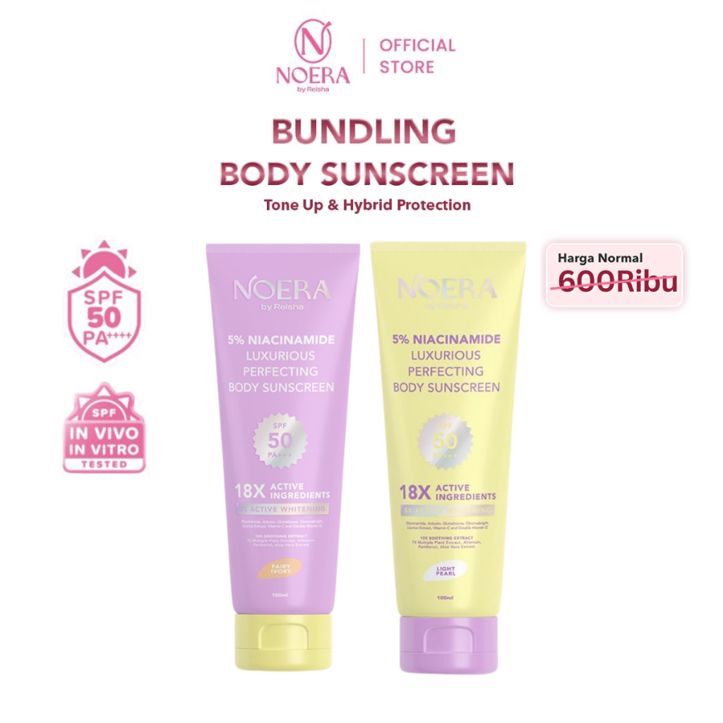 Jual Noera Bundling 2 Pcs Luxurious Perfecting Body Sunscreen SPF 50 PA ...