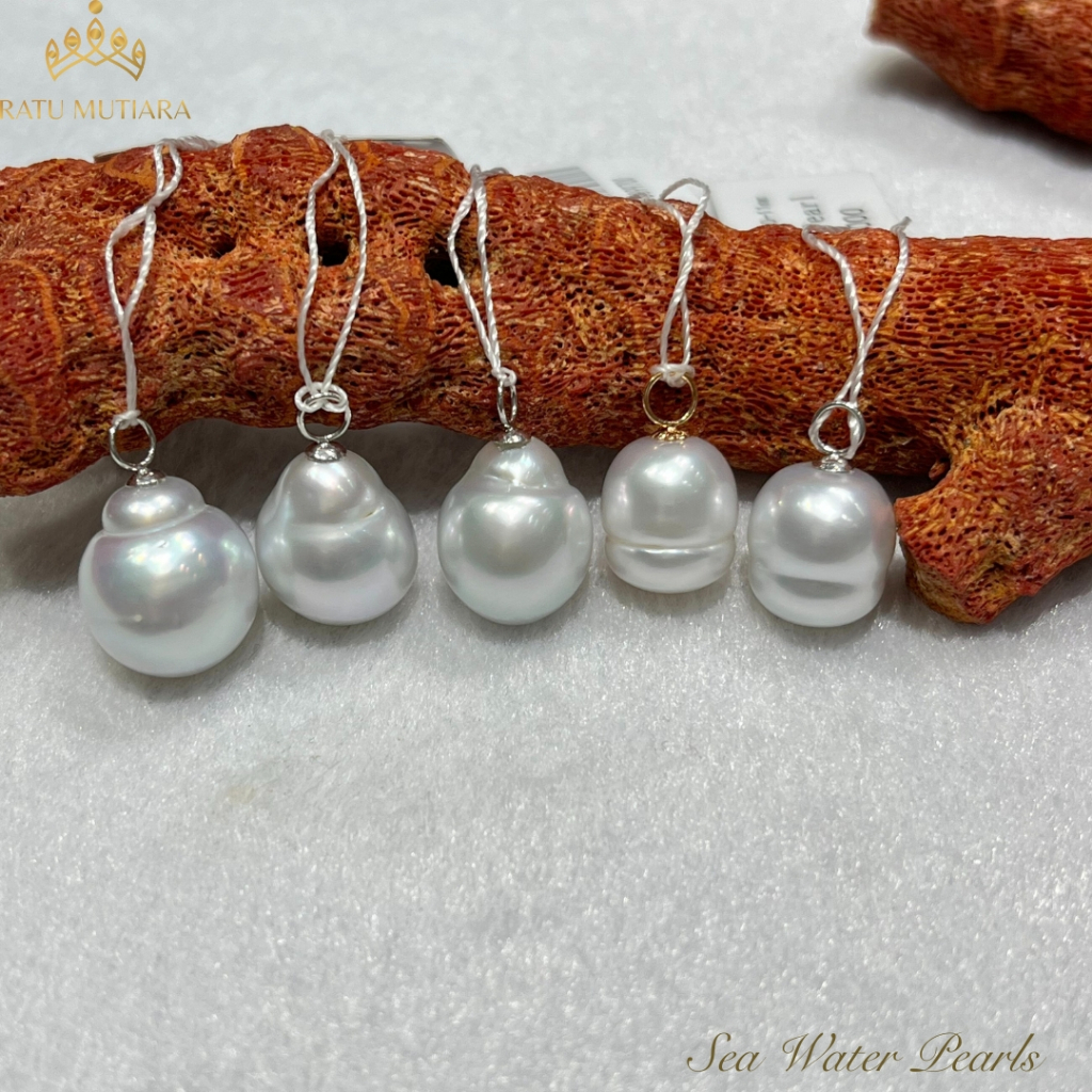 Jual Liontin Wanita Mutiara Air Laut Gold & White Pearl 18k Model Polos ...