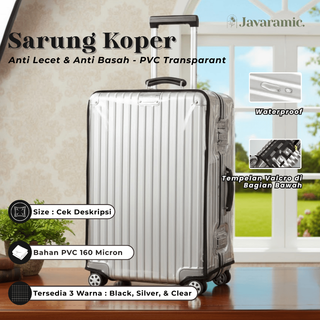 Jual Javaramic Sarung Koper PVC Transparan 20 24 28 Inch – Cover Koper ...